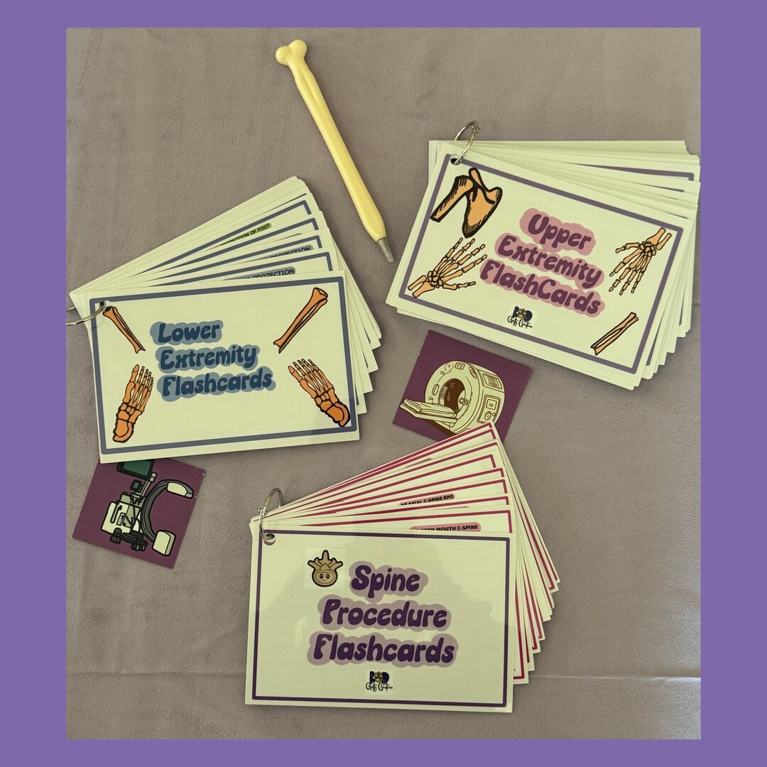 Radiologic Tech Flashcards - X-ray Tech Flashcards Set - Upper + Lower ...