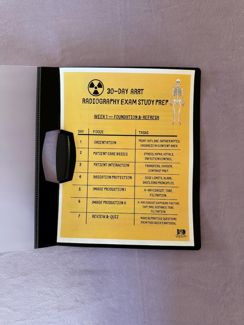 30-day ARRT Radiography Exam Study Prep - X-ray Technologist Study Plan ...
