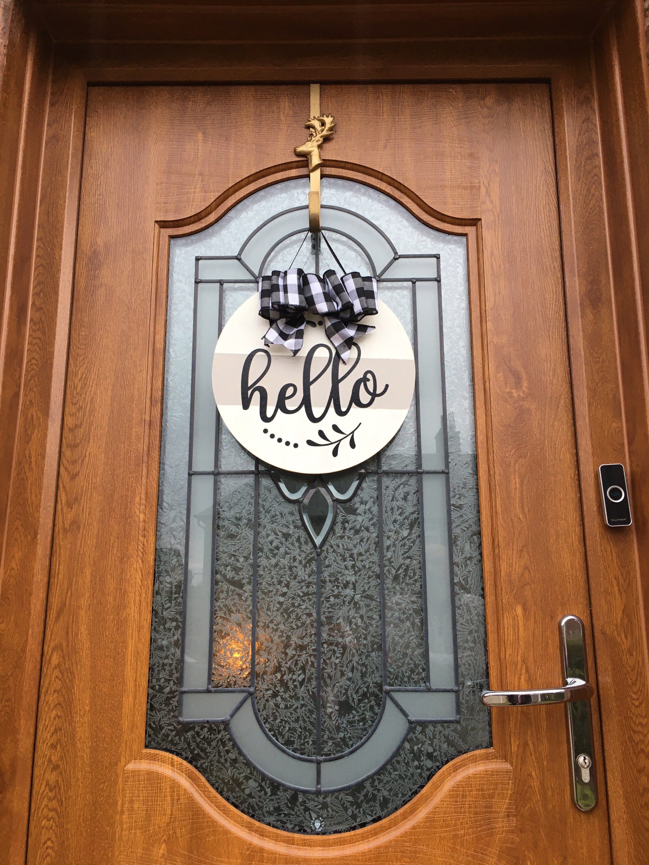 Front Door Hello Welcome Sign, Front Door or Porch Wooden Decor ...