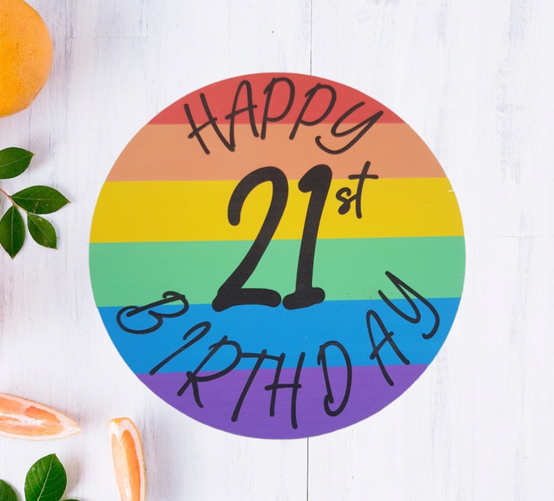 LGBT Birthday Cake Topper, Rainbow Pride Theme Cake Topper, Acrylic ...