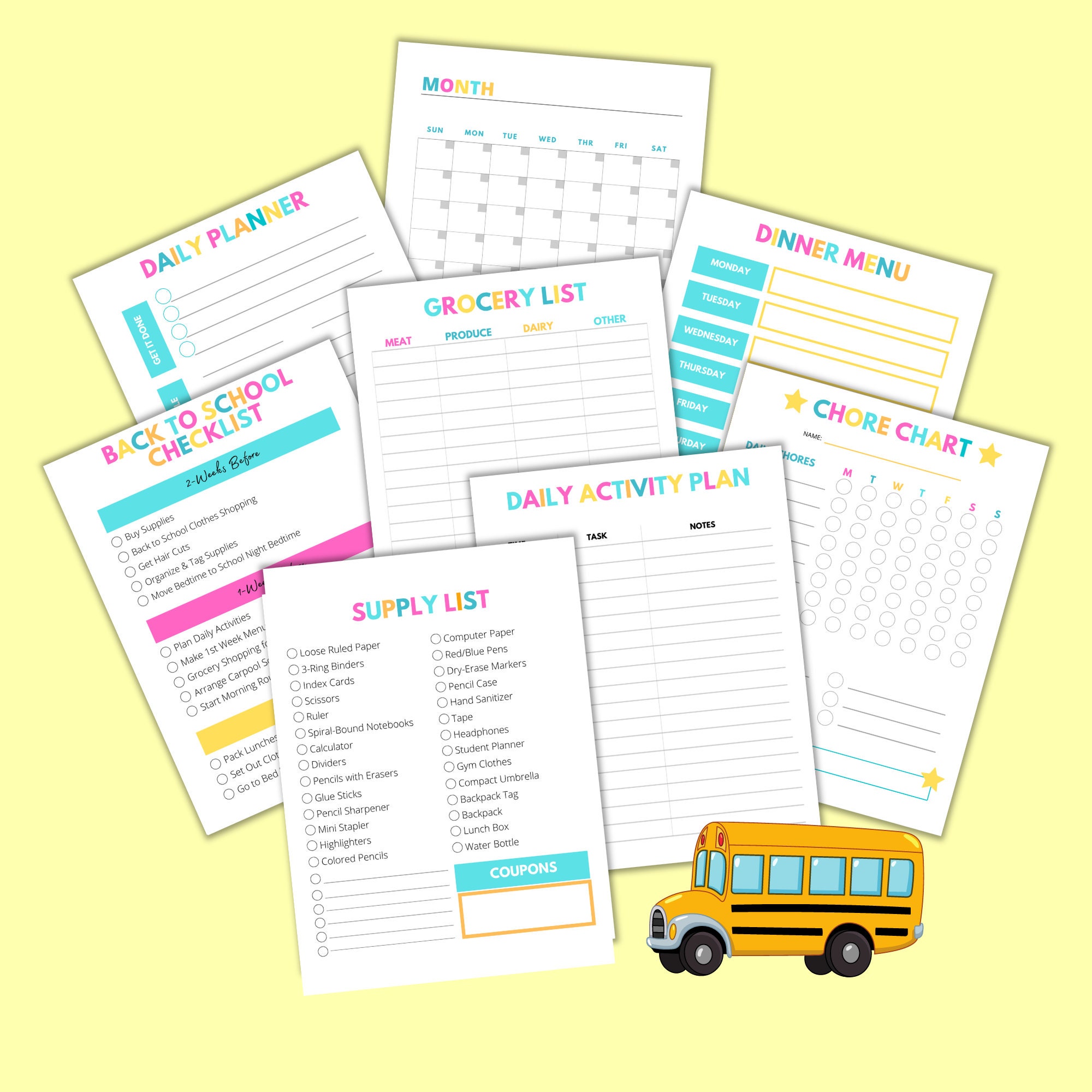 Back to School Planning Checklist and Calendar - Etsy
