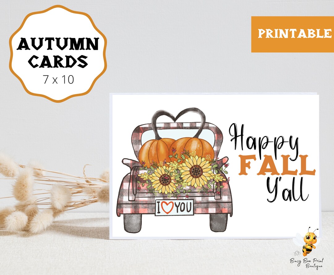 Fall, Autumn Printable Card, Instant Download Fall Card 7x10, Autumn ...