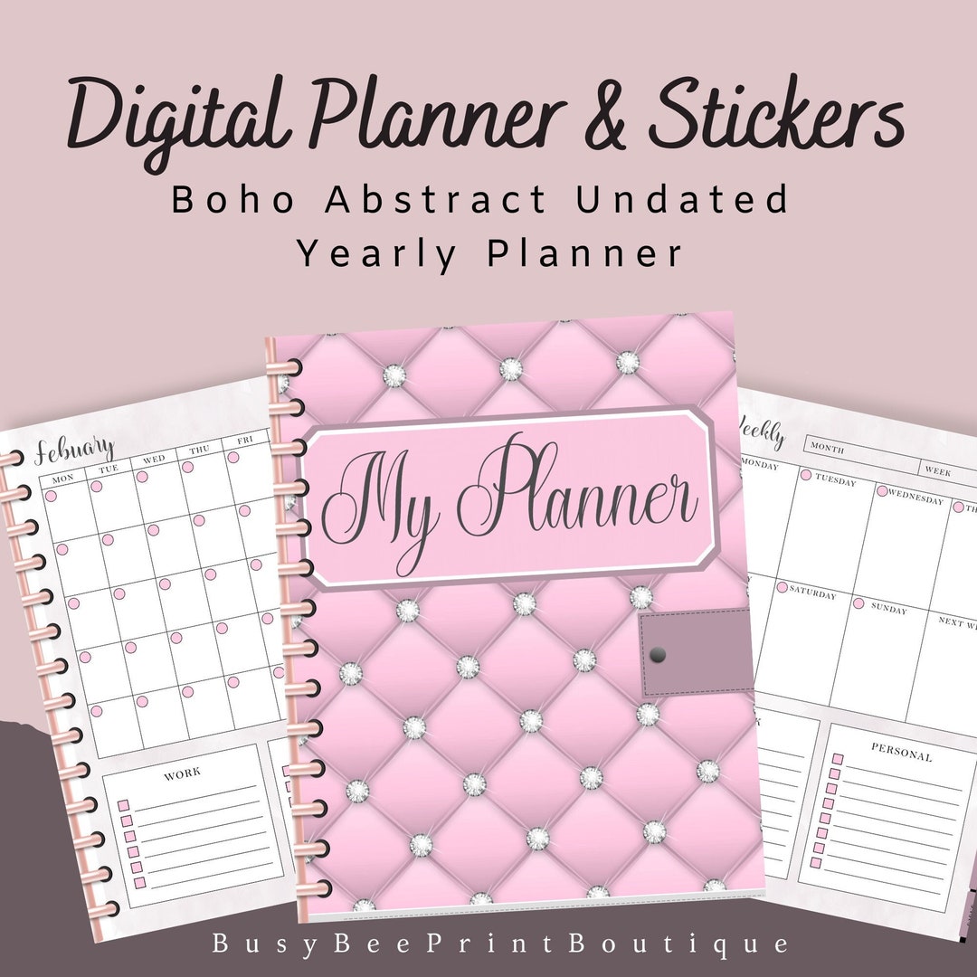 Pink Sparkle Digital Planner Goodnotes & Noteshelf Undated - Etsy