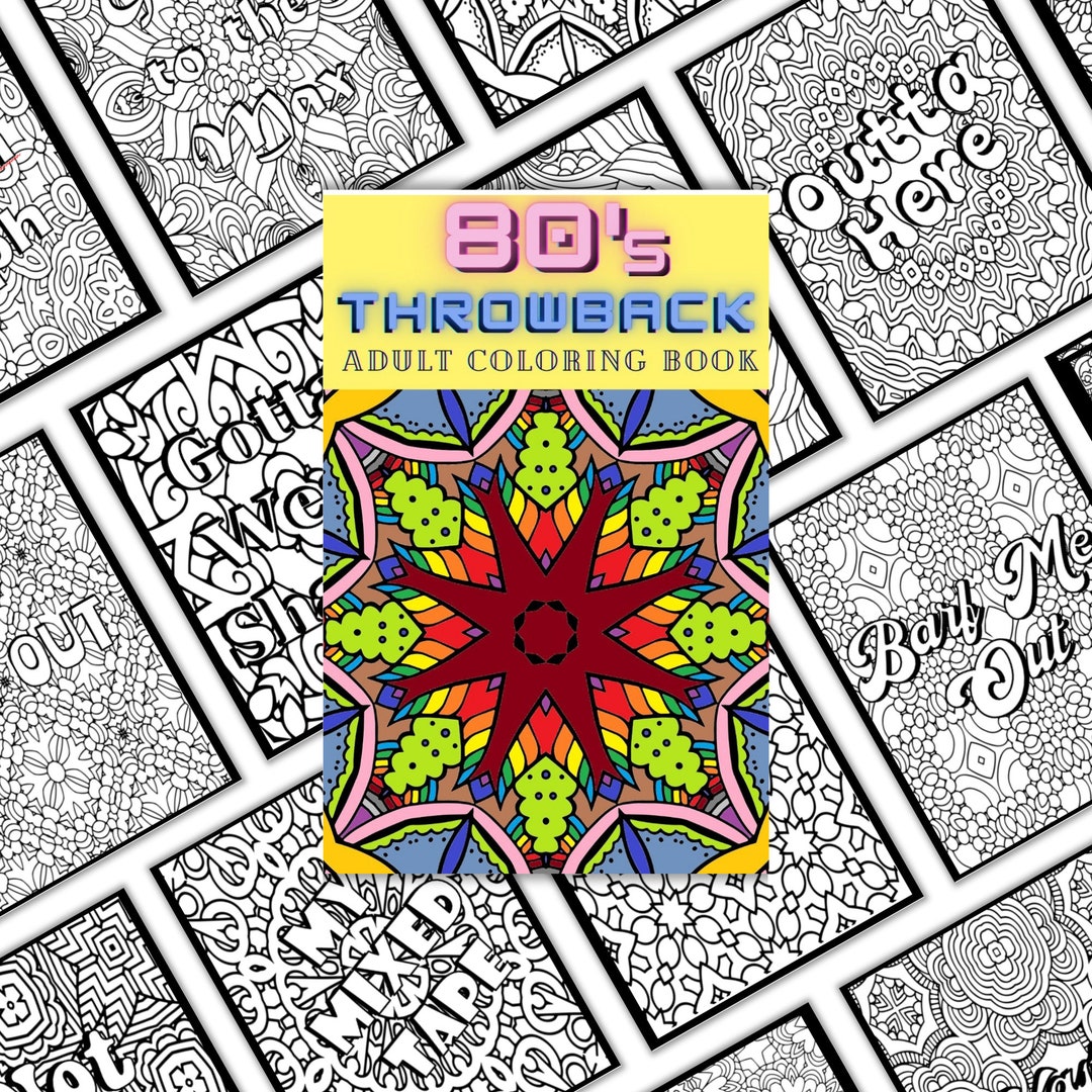 80s Throwback Nostalgic Funny Adult Coloring Pages - Etsy