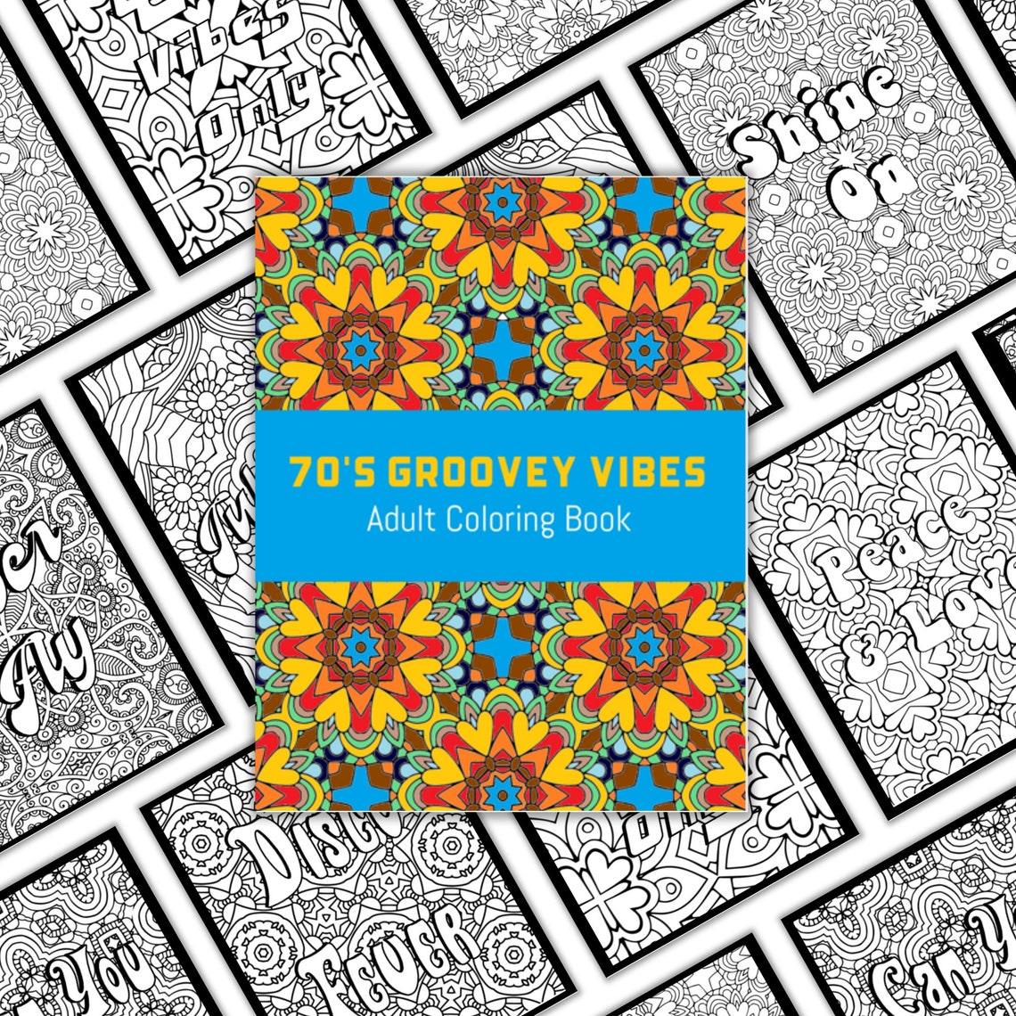 70s Groovy Adult Coloring Pages - Etsy