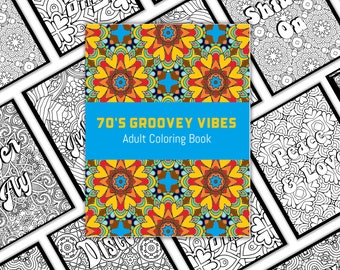 Groovy 70s Printable Adult Coloring Page From Favoreads coloring Book ...