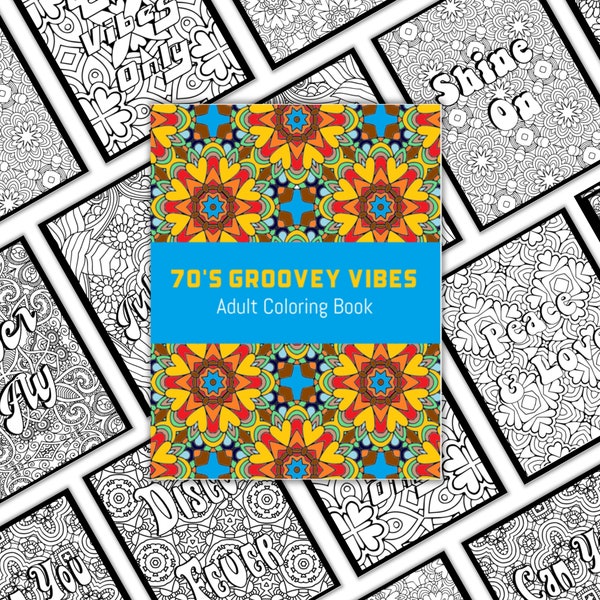 Groovy Printable Coloring Pages - Etsy