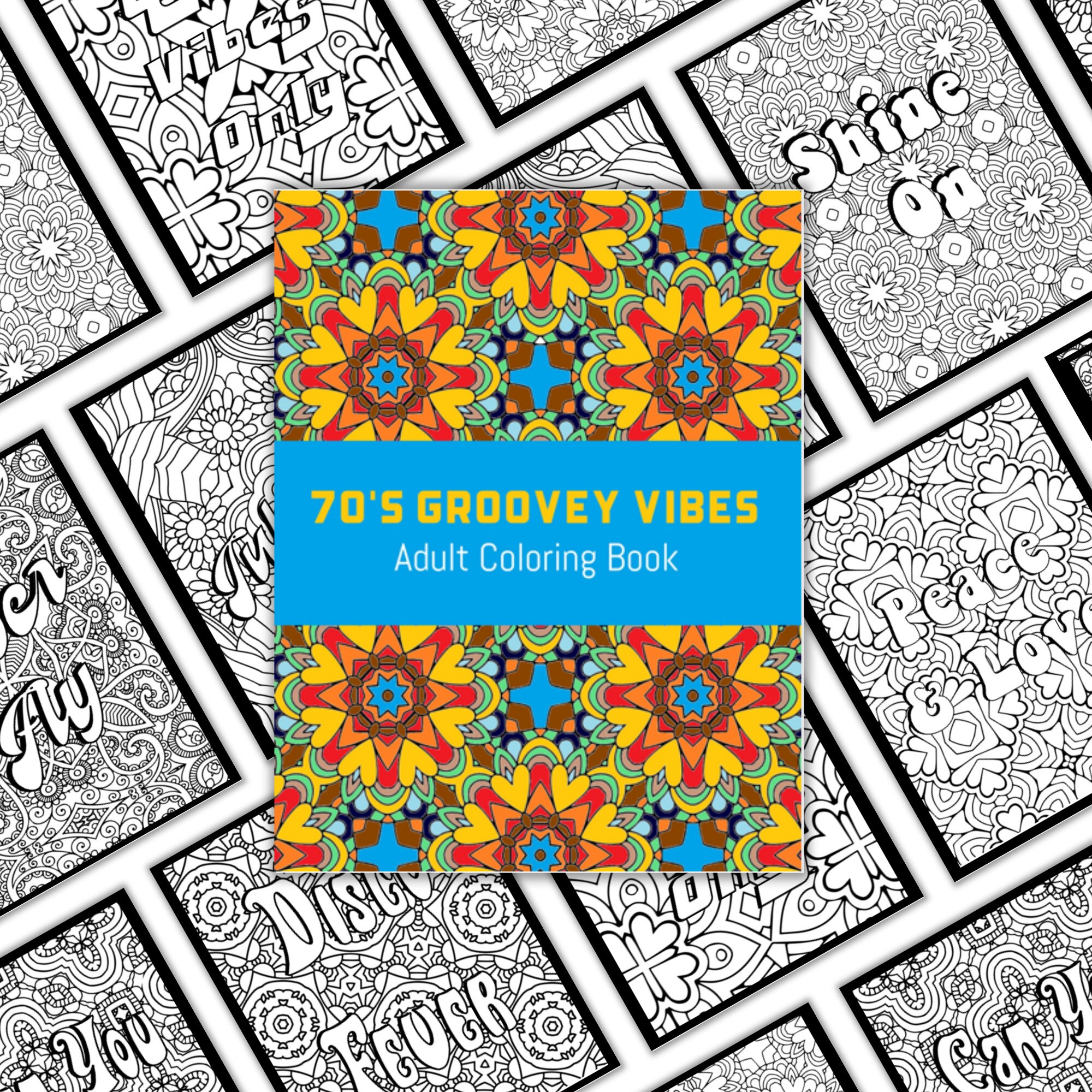 70s Groovy Adult Coloring Pages - Etsy
