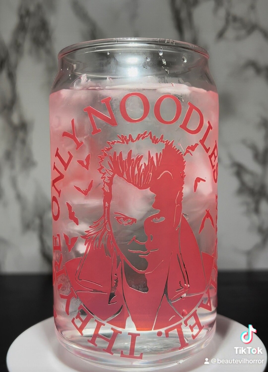 Lost Boys David Color Changing Red Permanent Vinyl on Libbey Beer Can ...