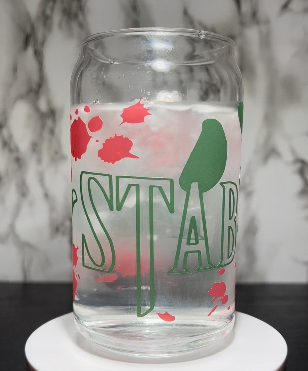 Stab A Thon Color Changing Green & Red Permanent Vinyl on Libbey Beer ...