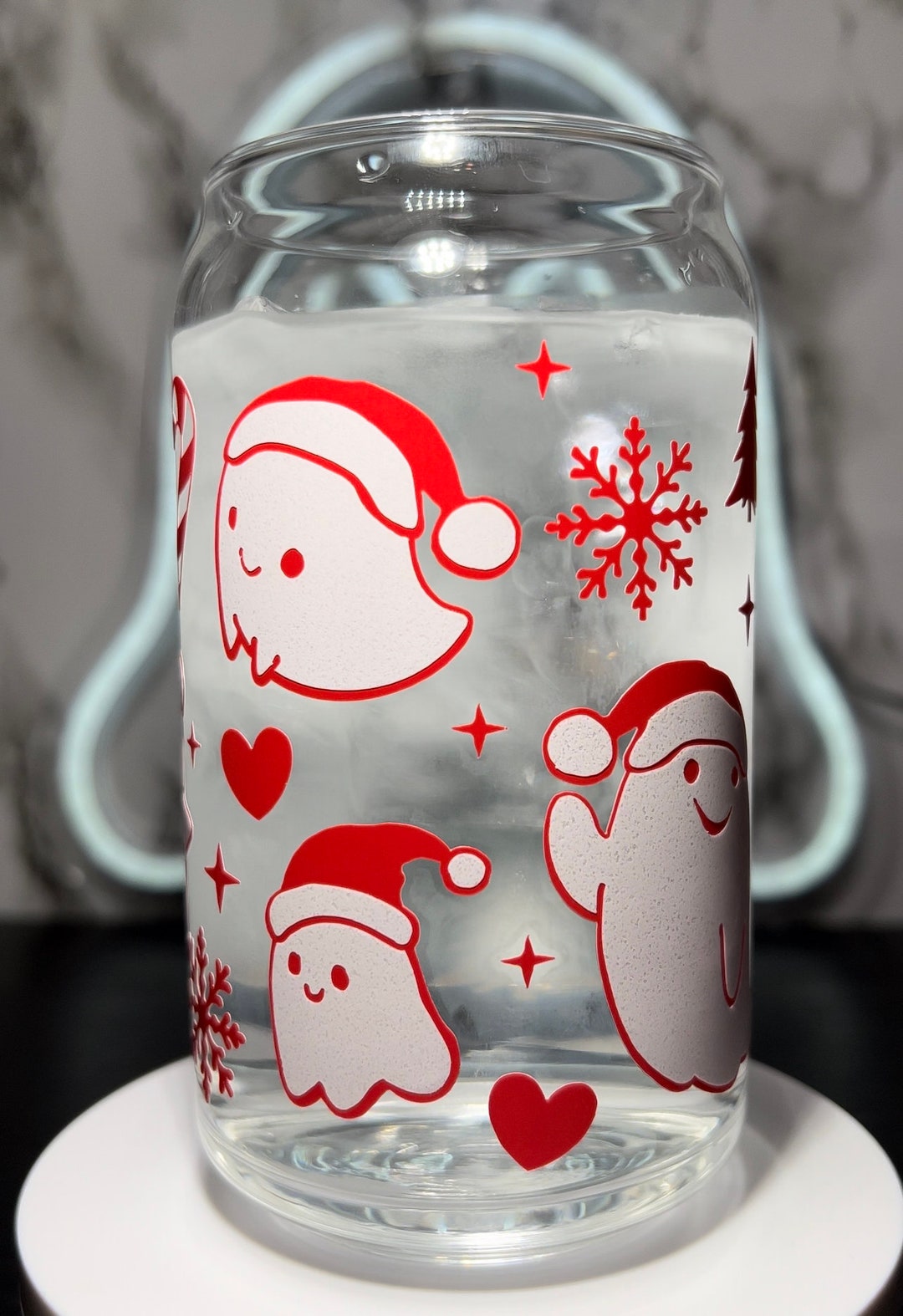 Santa Hat Wearing Ghosts Color Changing Permanent Vinyl on a - Etsy