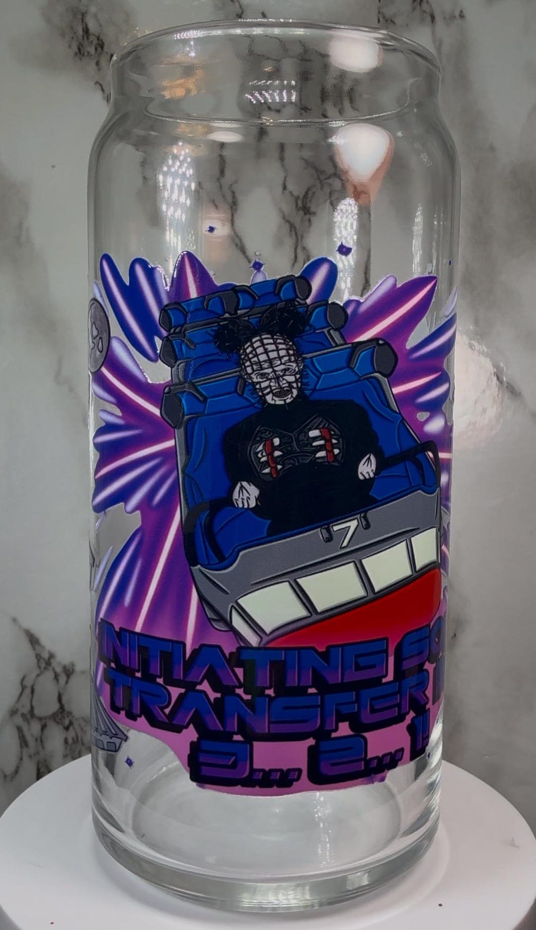 Disney Pinhead Hellraiser UVDTF on a 20 Oz Libbey Beer Can Glass - Etsy