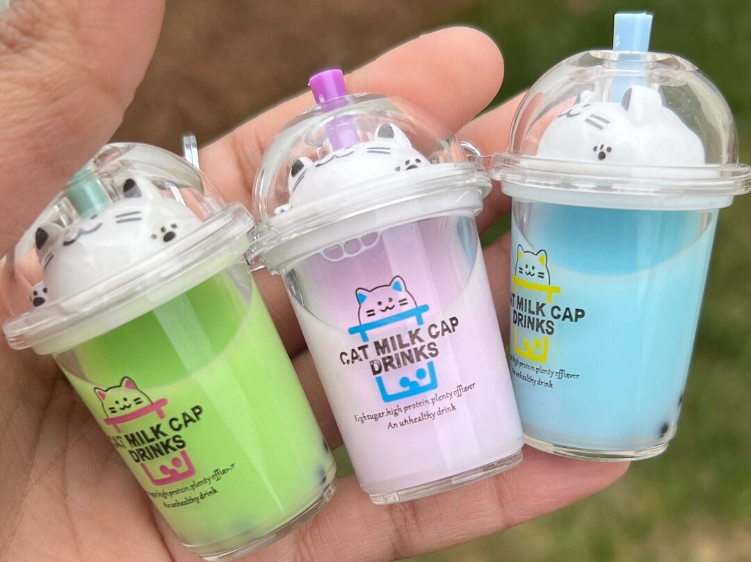 Kawaii Liquid Cat Boba Keychains - Etsy Australia