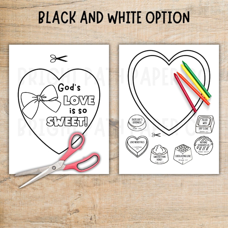 Christian Valentines Day Bible Coloring Craft, Gods Love is Sweet ...