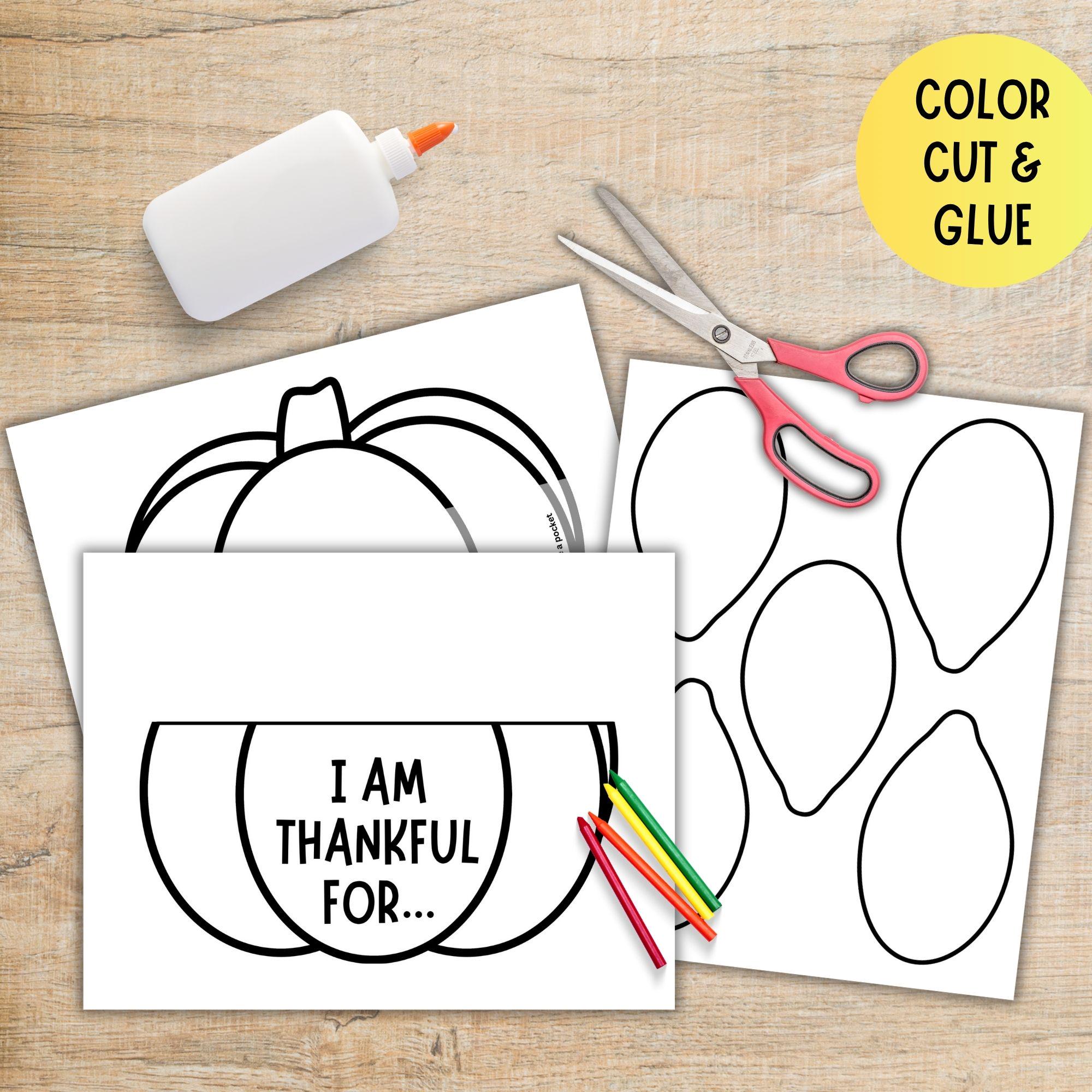 Thanksgiving Pumpkin Pocket Craft, Give Thanks Fall Gratitude Coloring ...