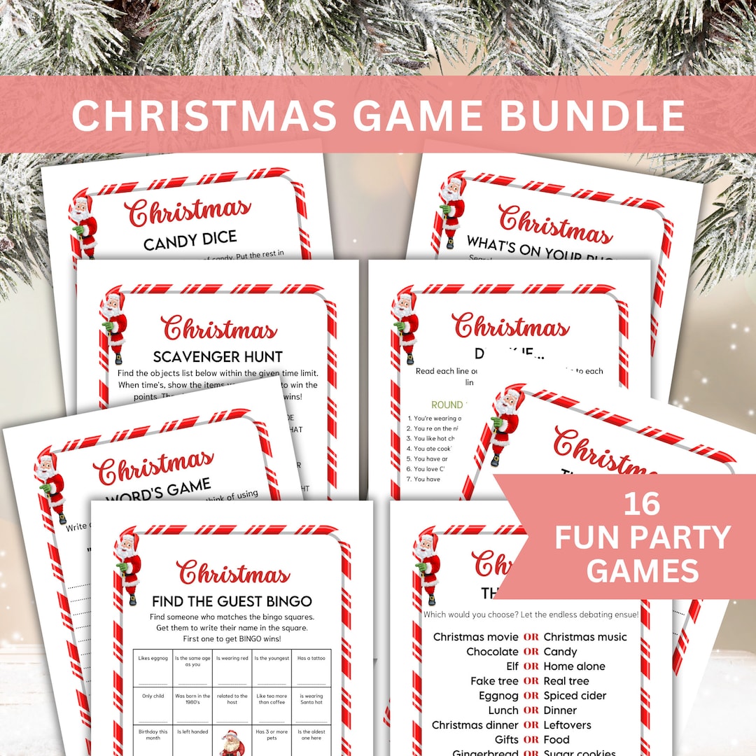 Printable Christmas Game Bundle, Christmas Party Games, Office Holiday ...