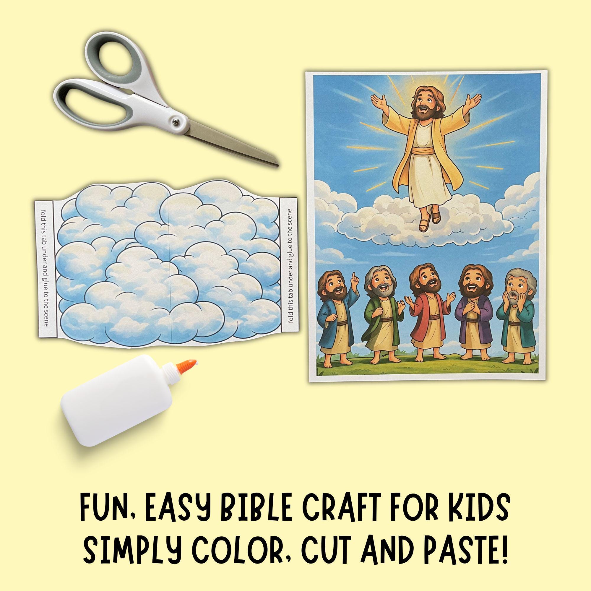 Jesus Ascension Into Heaven Coloring Page Bible Craft, Ascension Day ...