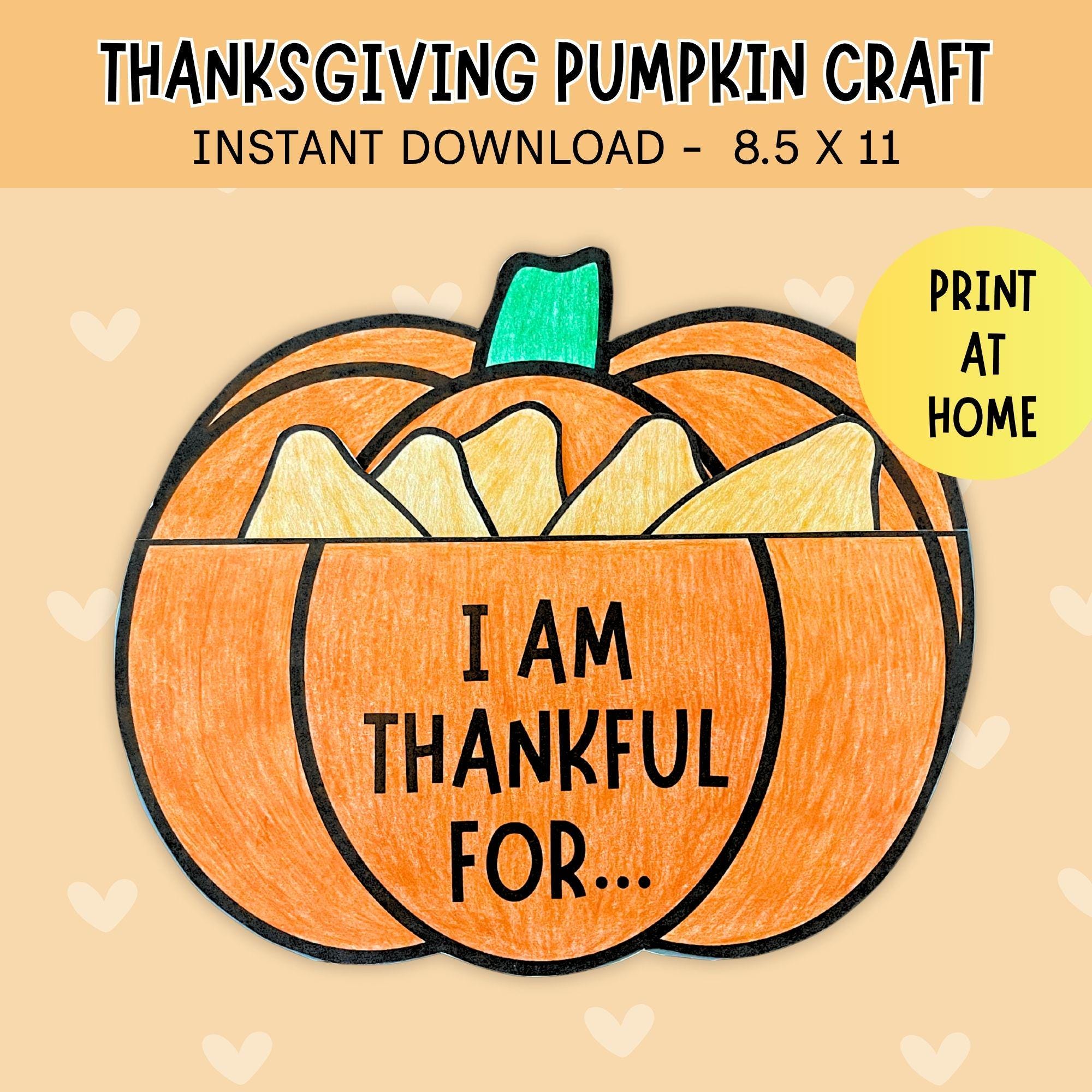 Thanksgiving Pumpkin Pocket Craft, Give Thanks Fall Gratitude Coloring ...