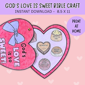 Christian Valentines Day Bible Coloring Craft, Gods Love is Sweet ...