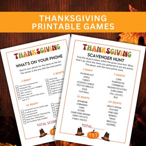 Thanksgiving Printable Games, Thanksgiving Scavenger Hunt ...