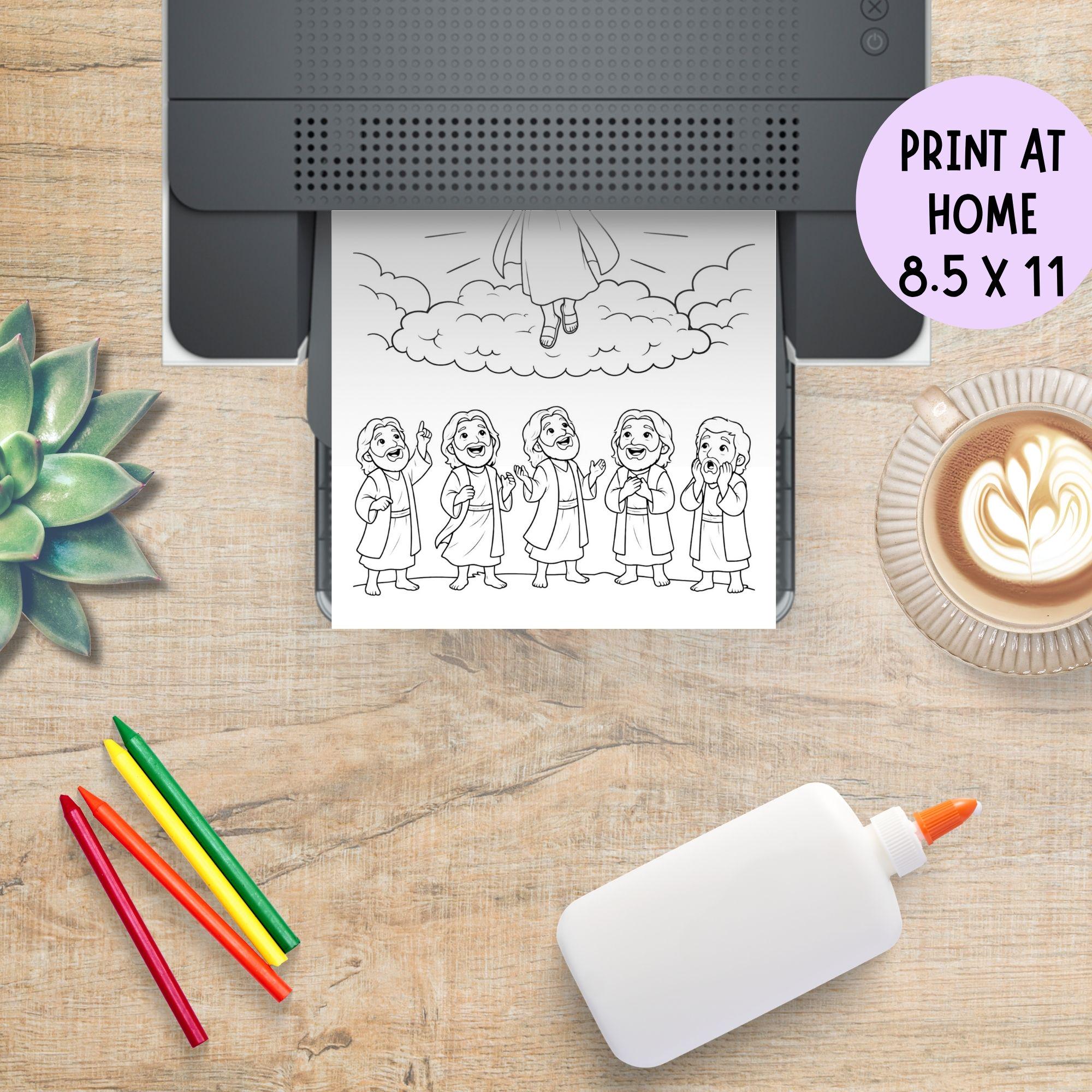 Jesus Ascension Into Heaven Coloring Page Bible Craft, Ascension Day ...