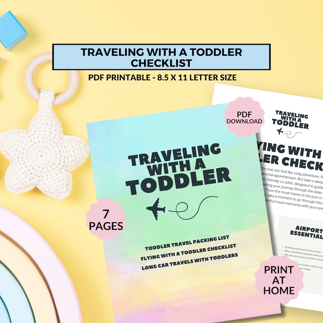 Toddler Travel Checklist: Printable Packing List (PDF Download) - Etsy