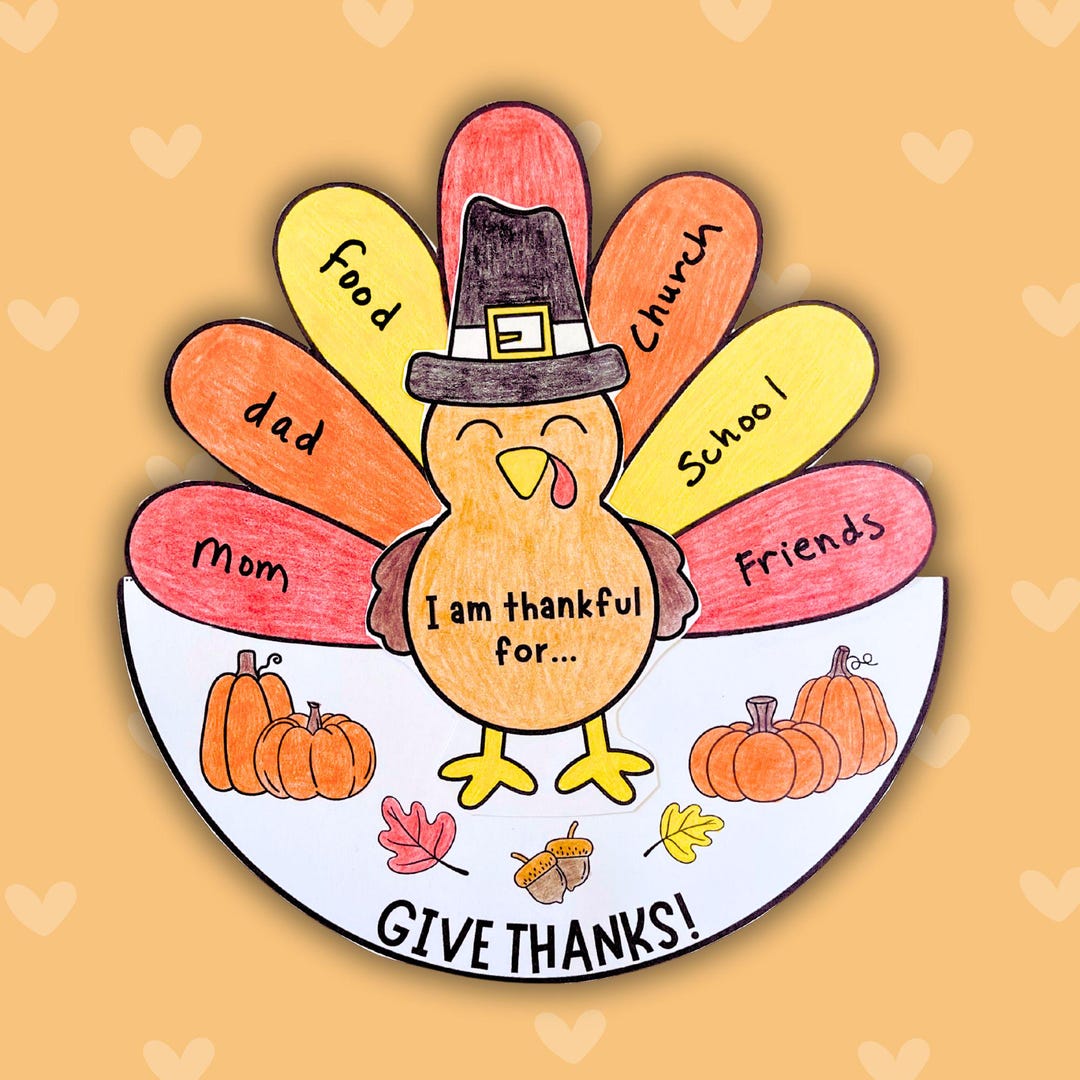 Thankful Fall Turkey Cut & Paste Craft, Build a Thanksgiving Turkey ...