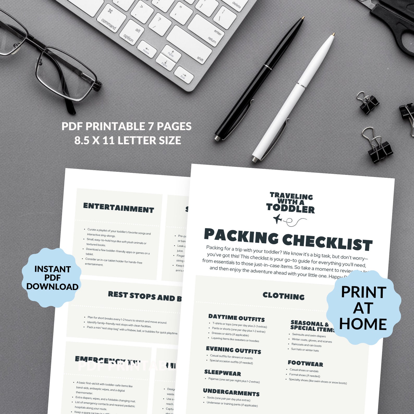 Toddler Travel Checklist: Printable Packing List (PDF Download) - Etsy