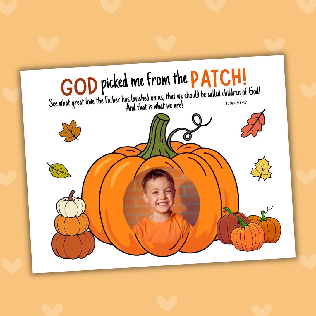 Jesus Picked Me Pumpkin Photo Craft Printable, Sunday School Homeschool ...