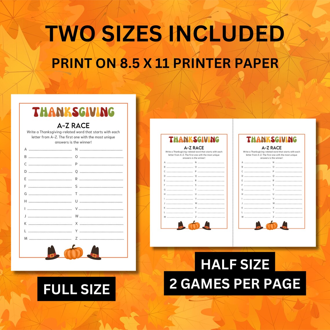 Thanksgiving Printable Games, Family Game Night, Dinner Table Games ...