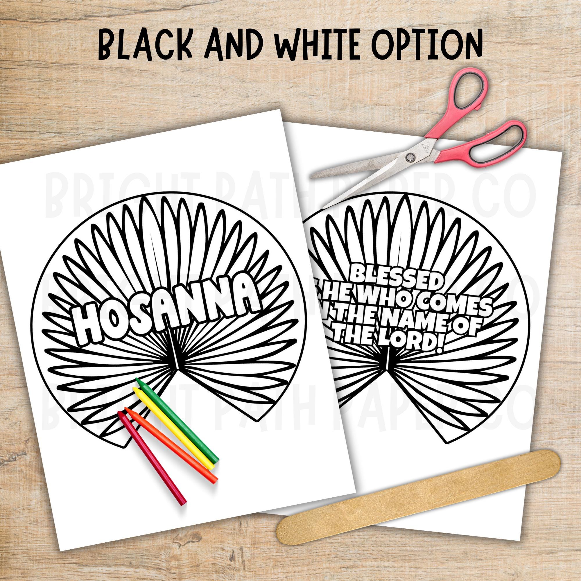 Palm Sunday Hosanna Activity Craft Fan, Sunday School Bible Lesson ...