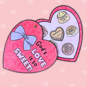 Christian Valentines Day Bible Coloring Craft, Gods Love is Sweet ...