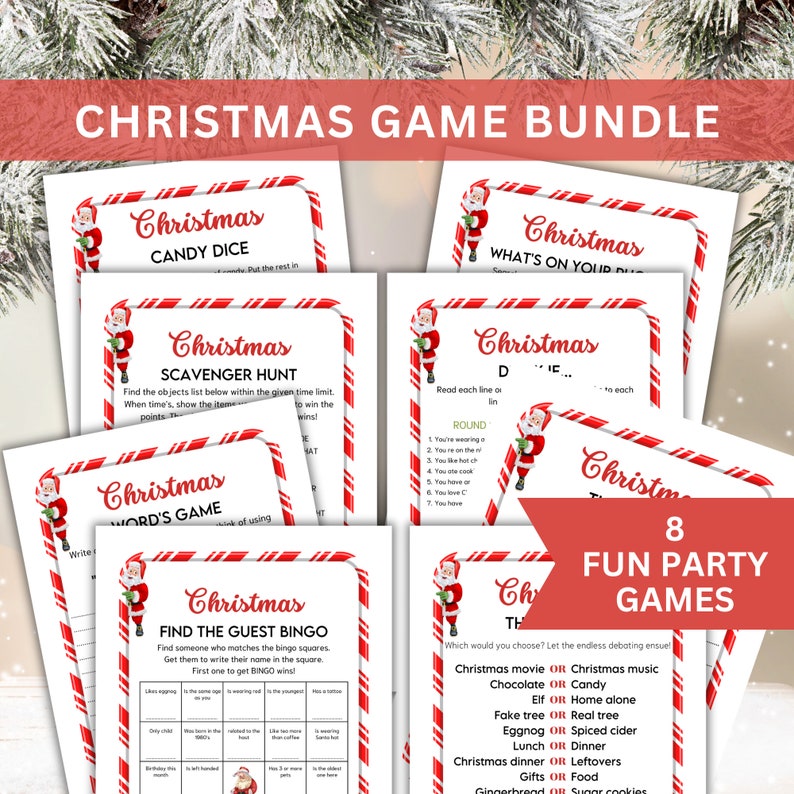 Printable Christmas Game Bundle, Christmas Party Games, Office Holiday ...