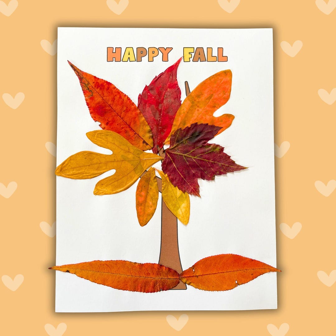 Fall Leaf Craft Printable, Happy Fall Autumn Leaves Activity, Preschool ...