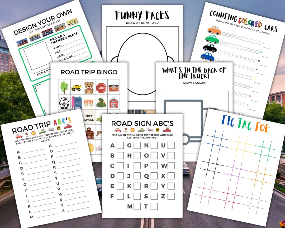 Road Trip Activity Bundle for Kids, Road Trip Abc's Printable Game for ...