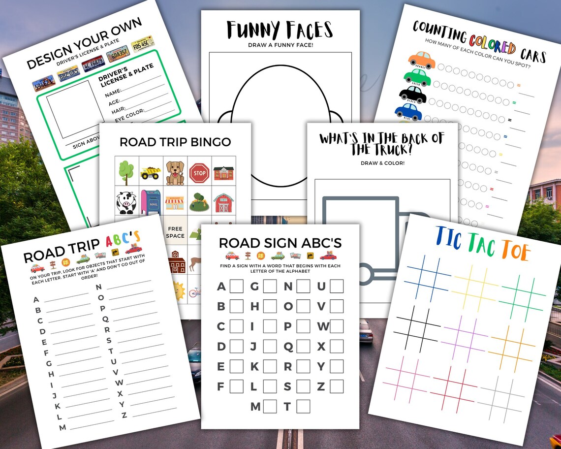 Road Trip Activity Bundle for Kids, Road Trip Abc's Printable Game for ...