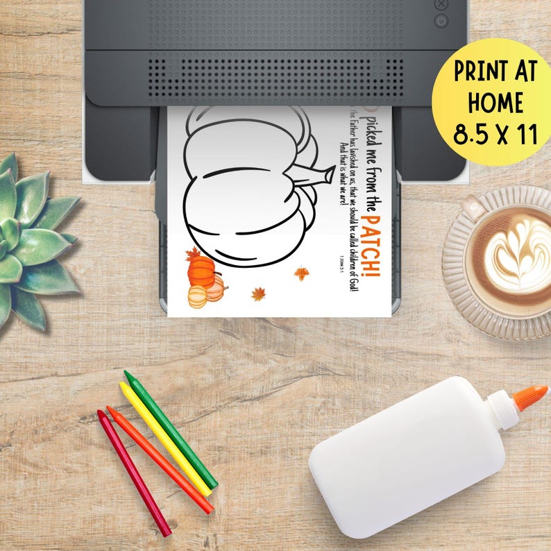 Jesus Picked Me Fall Pumpkin Bible Craft Printable, Preschool Toddler ...