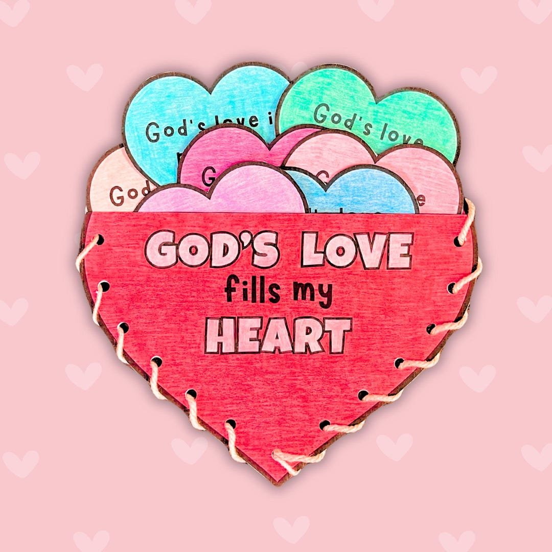 Christian Valentine's Day God's Love Fills My Heart Coloring Craft ...