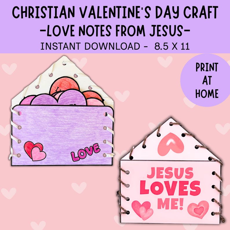 Valentine’s Day Sunday School Bible Craft, Love Notes From Jesus ...