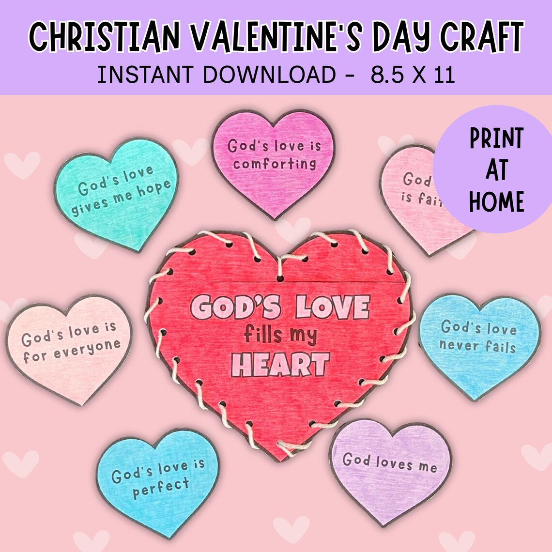 Christian Valentine's Day God's Love Fills My Heart Coloring Craft ...