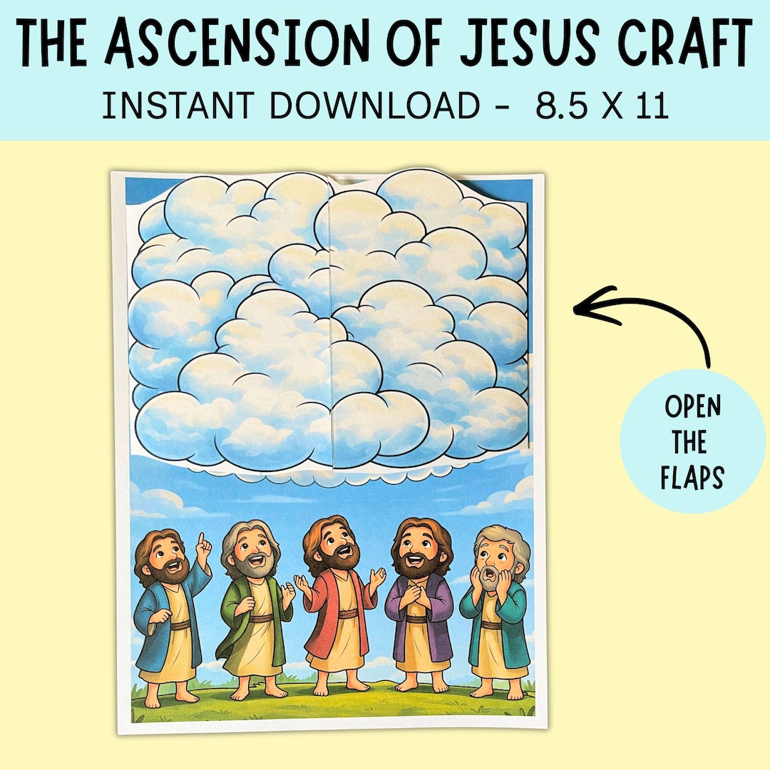 Jesus Ascension Into Heaven Coloring Page Bible Craft, Ascension Day ...