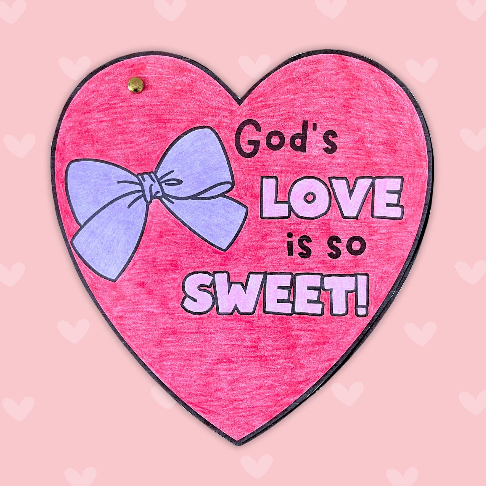 Christian Valentines Day Bible Coloring Craft, Gods Love is Sweet ...