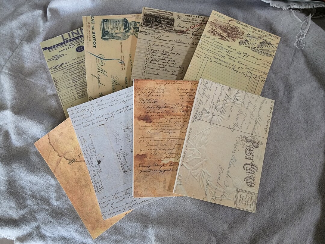 50 Pieces Vintage Junk Journal Notes Papers Materials Booklet| - Etsy