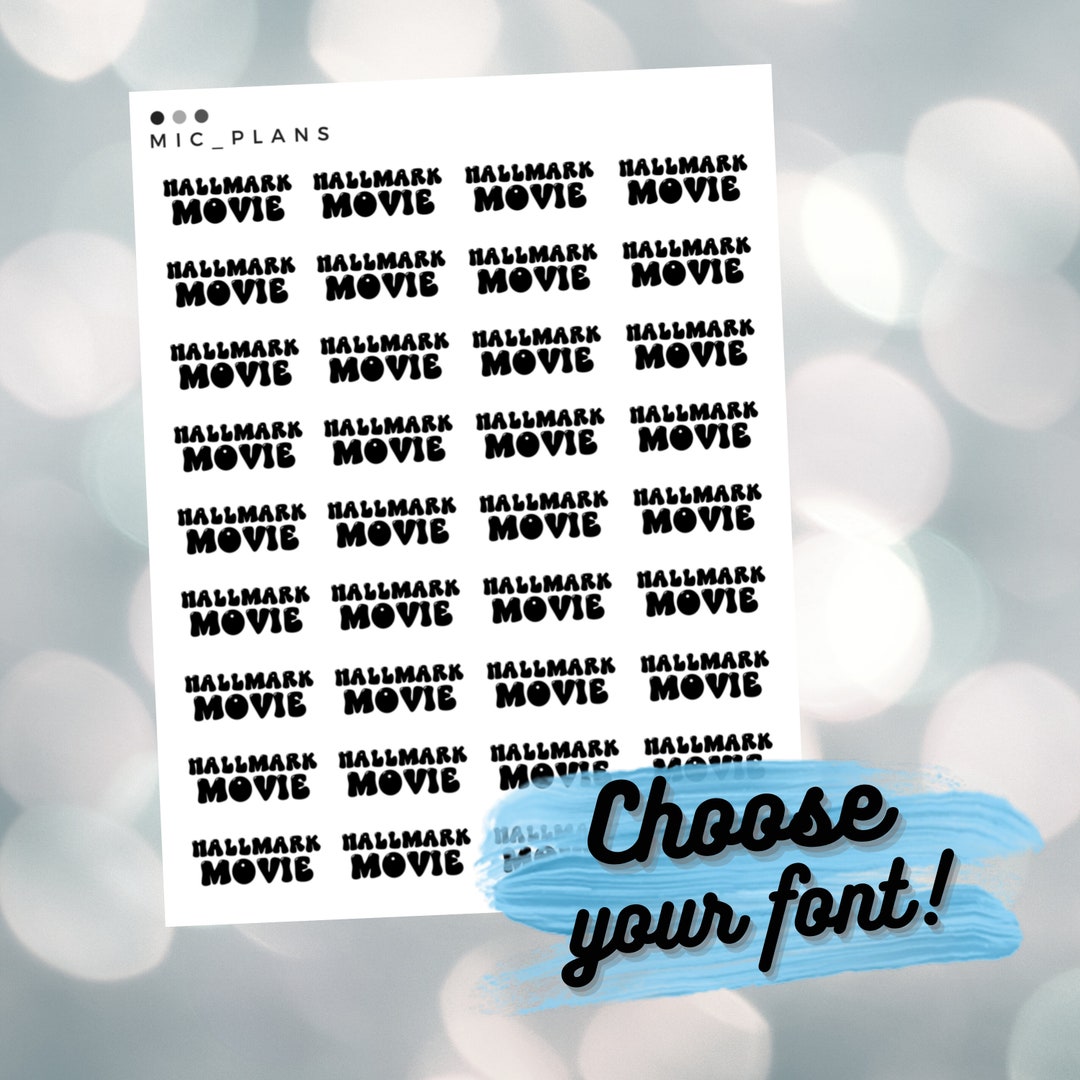 Hallmark Movie Script Planner Sticker Choose Your Font - Etsy