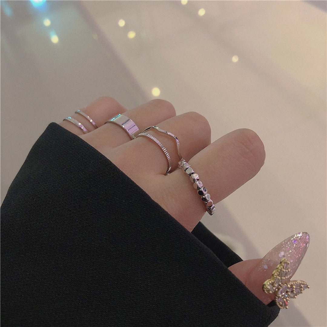 Silver Ring Set Best Friend Gift. Summer Accessories Bundle. Jewelry ...