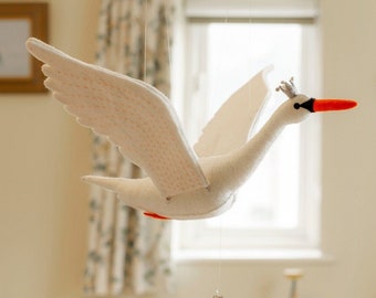 Mobile of Flying Bird Articulated the Swan Decoration for the House or ...