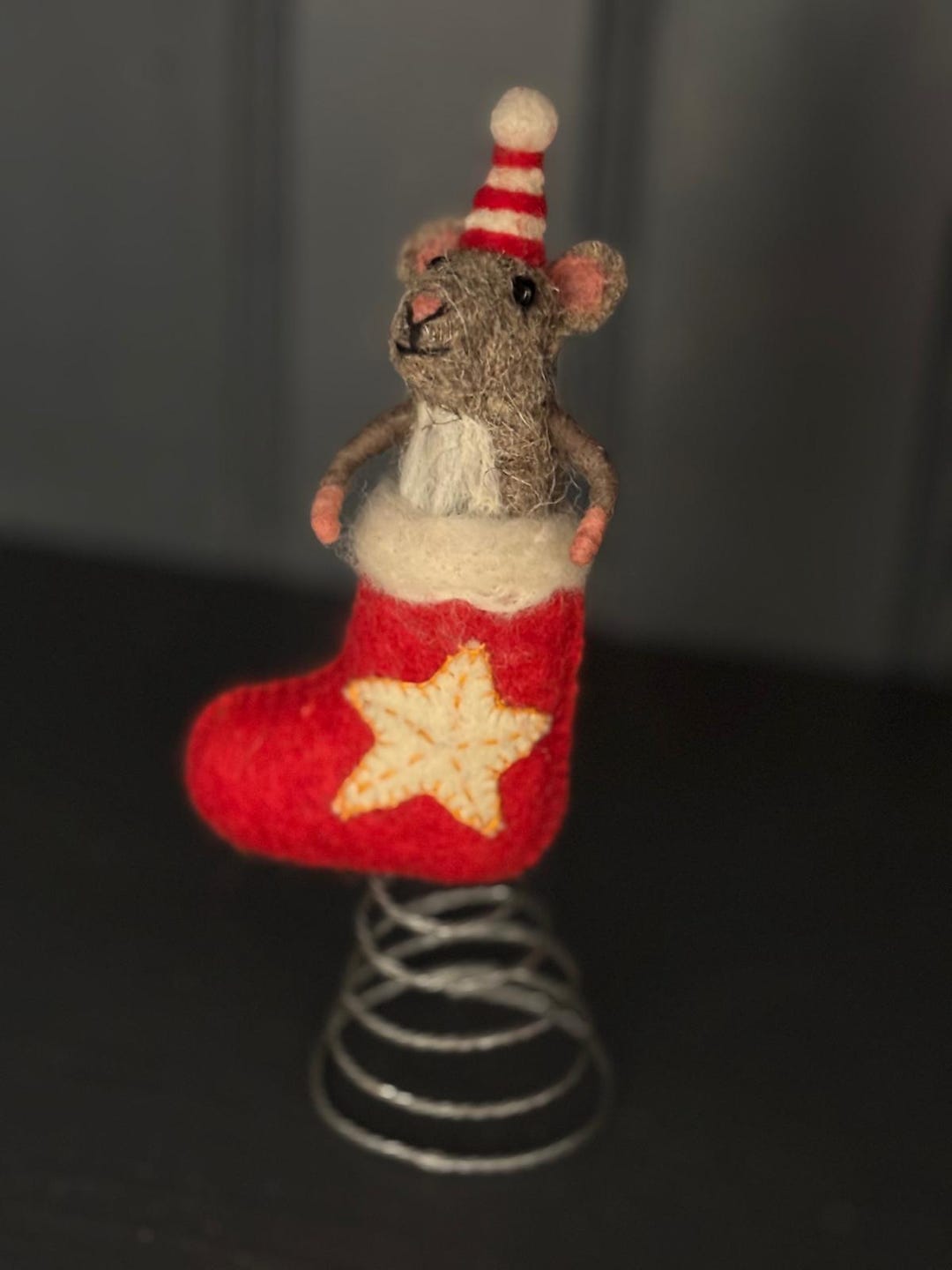 Mouse in Christmas Stocking Tree Topper - Etsy