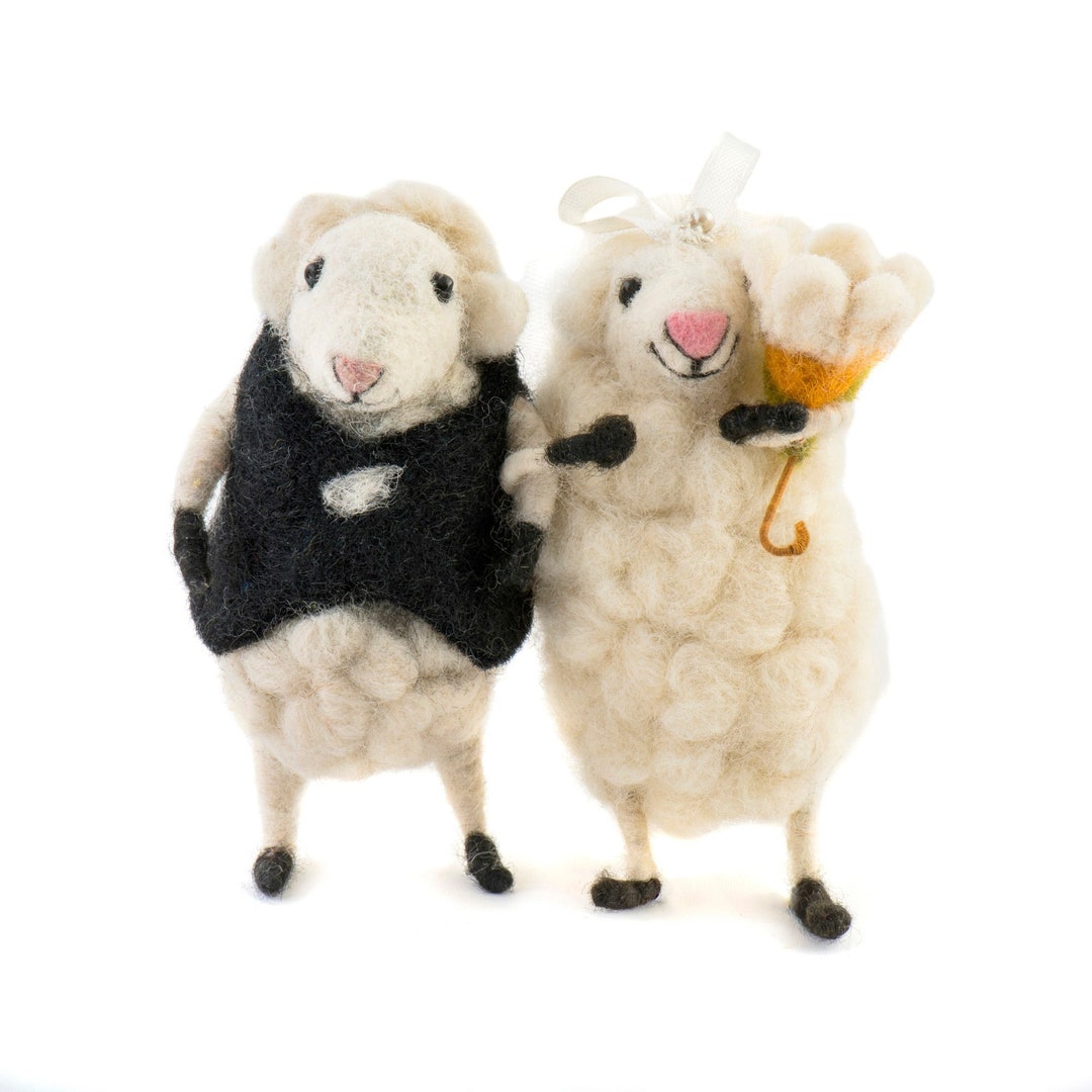 Bride and Groom Wedding Decor Sheep - Handmade Bride & Groom Sheep ...