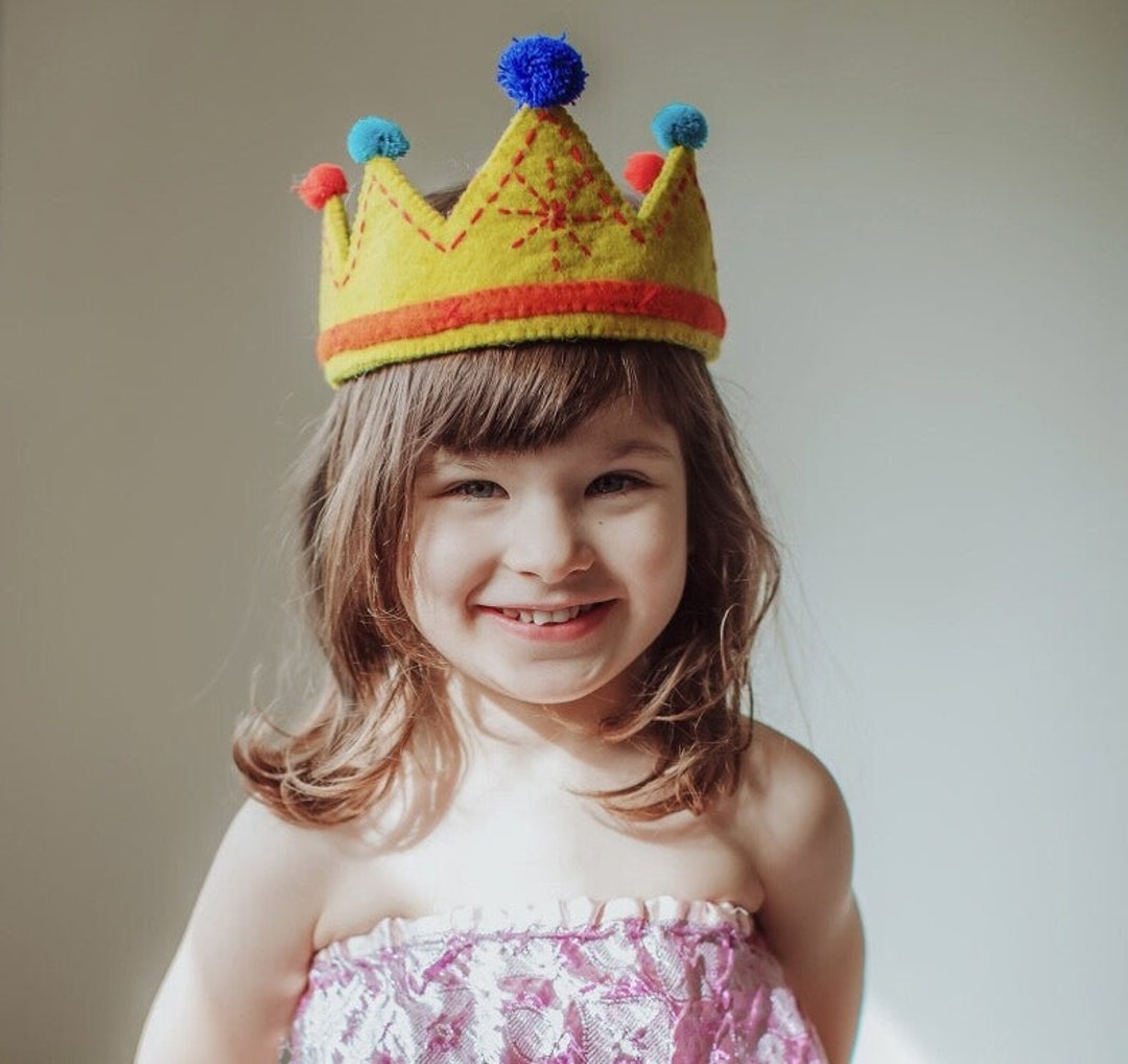 Royal Crown Dress up Child Dress up Royal Crown With Posh Pom Poms ...