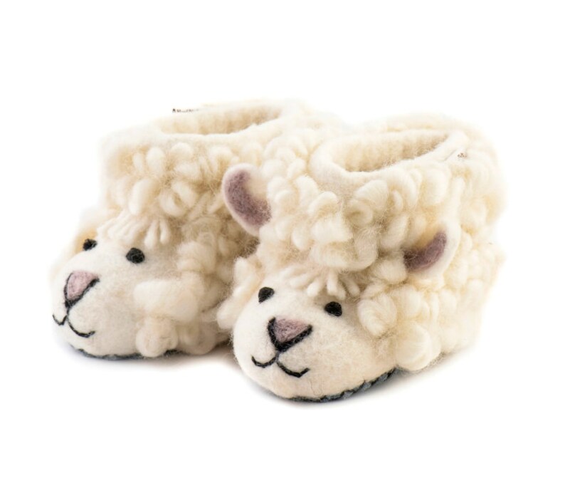 Kids' Shirley Sheep Slippers - Sheep Slippers for Kids Organic Merino ...